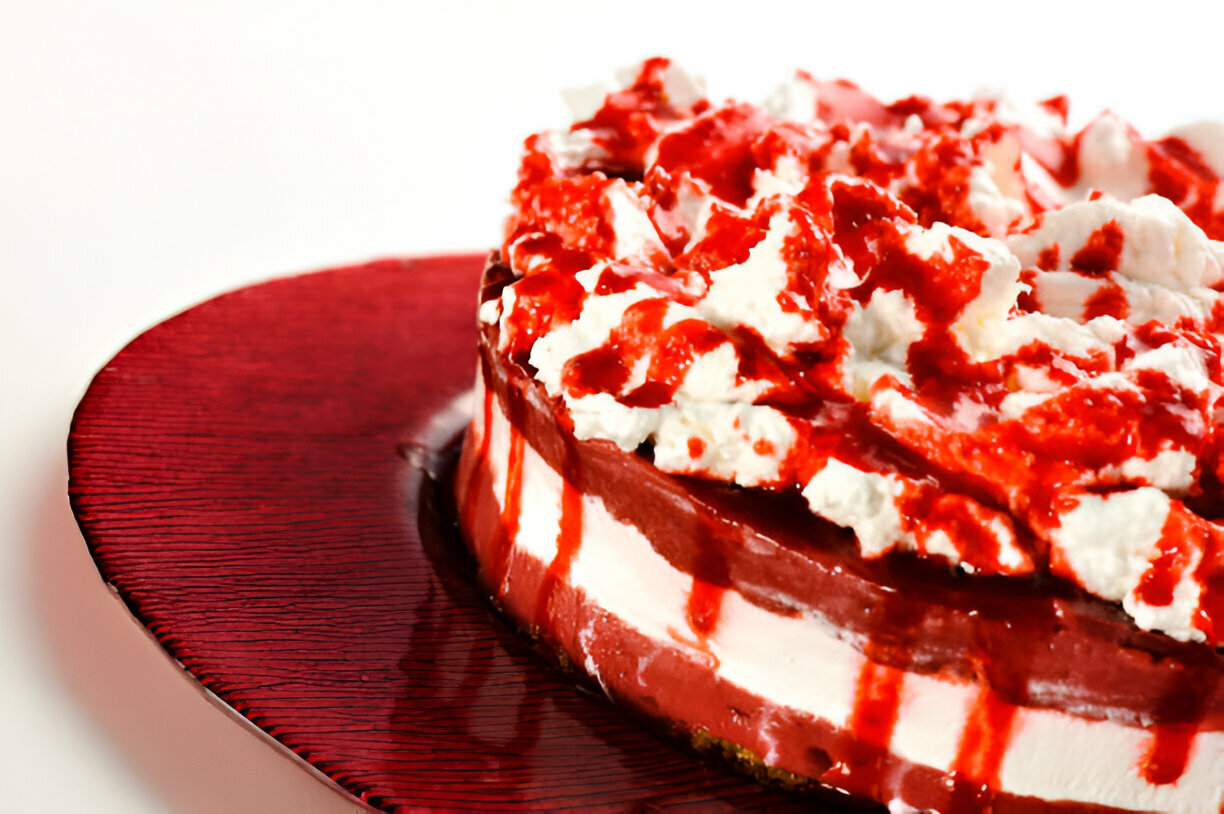 Indulge in Red Velvet Strawberry Cheesecake Delight