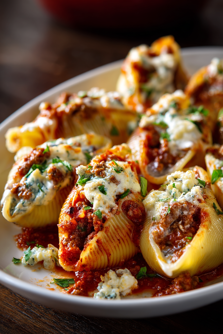 Beef-Stuffed Shells with Creamy Ricotta Filling Recipe