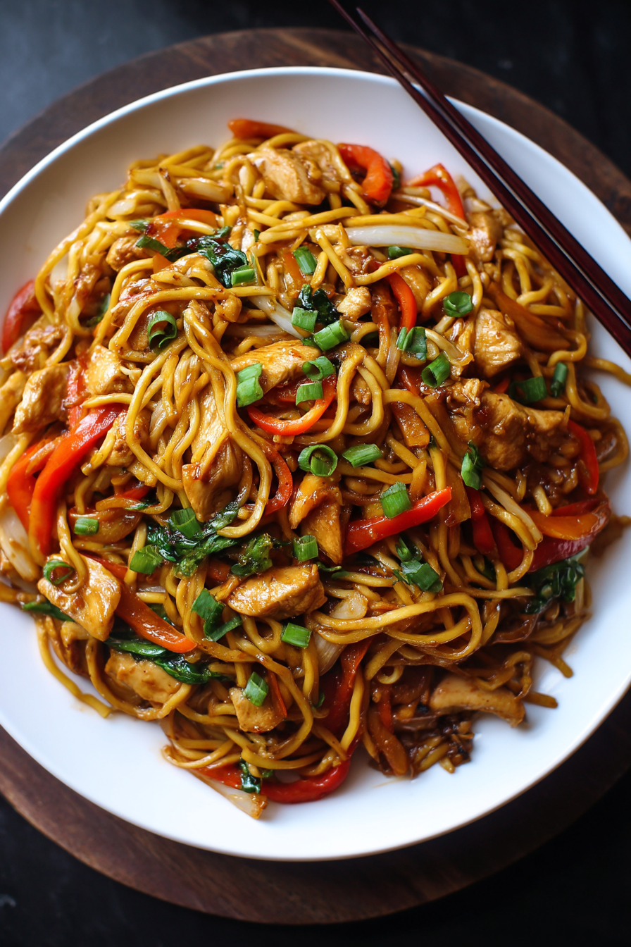 Chicken Chow Mein with The Best Chow Mein Sauce Recipe