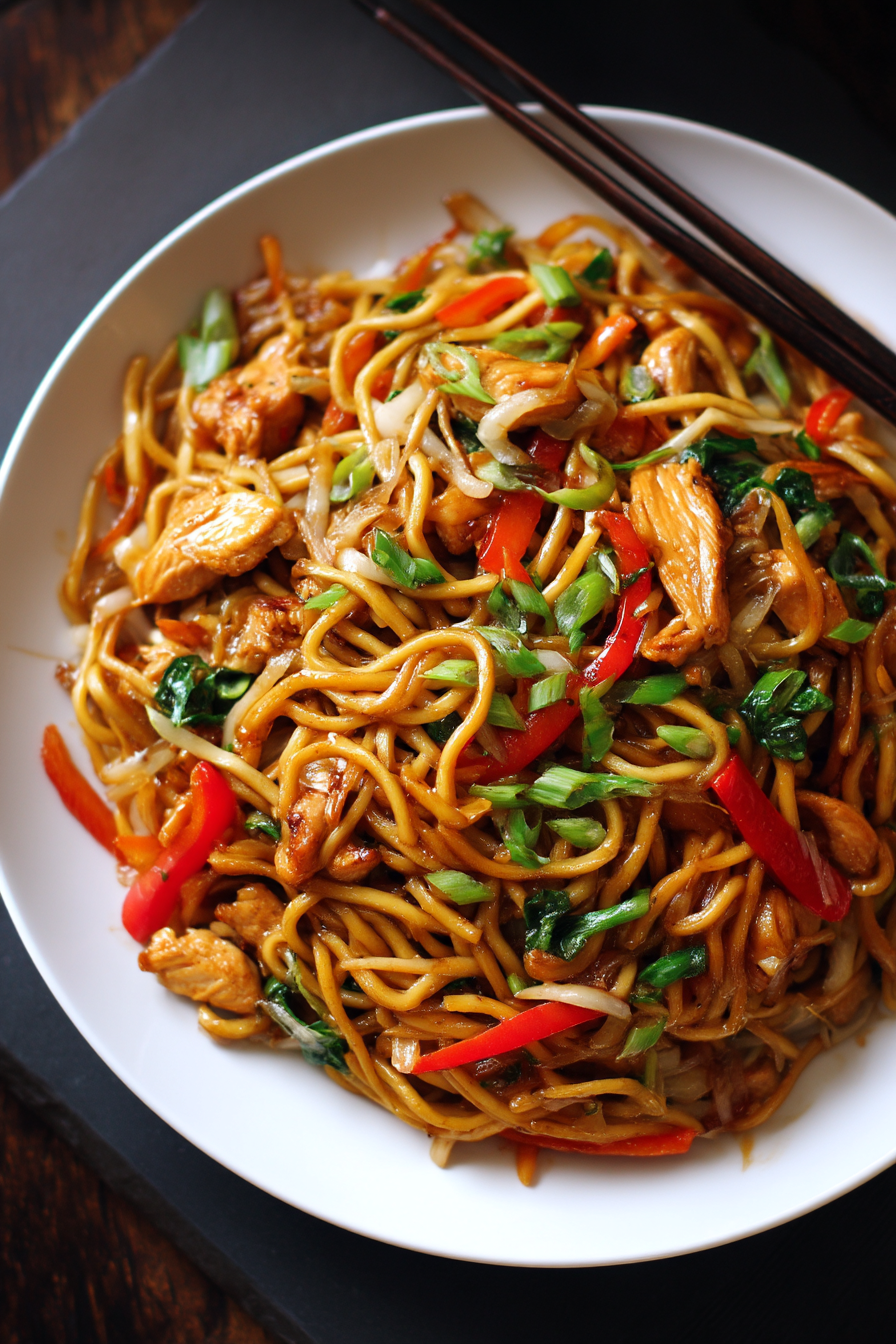 Chicken Chow Mein with The Best Chow Mein Sauce Recipe