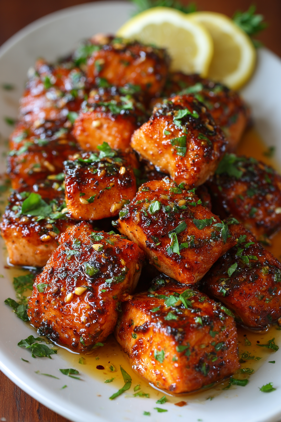 Crispy Honey Garlic Salmon Bites - 25 Minutes to Perfection