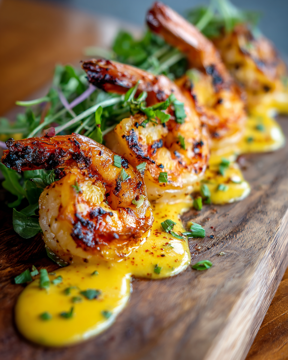 Grilled Shrimp with Spicy Mango Lime Coulis Recipe