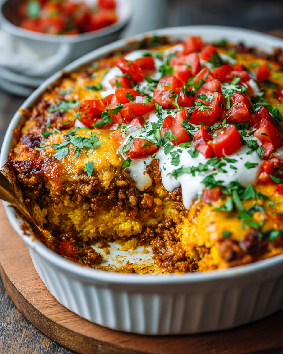 Taco Cauliflower Rice Casserole: A Street Taco Delight