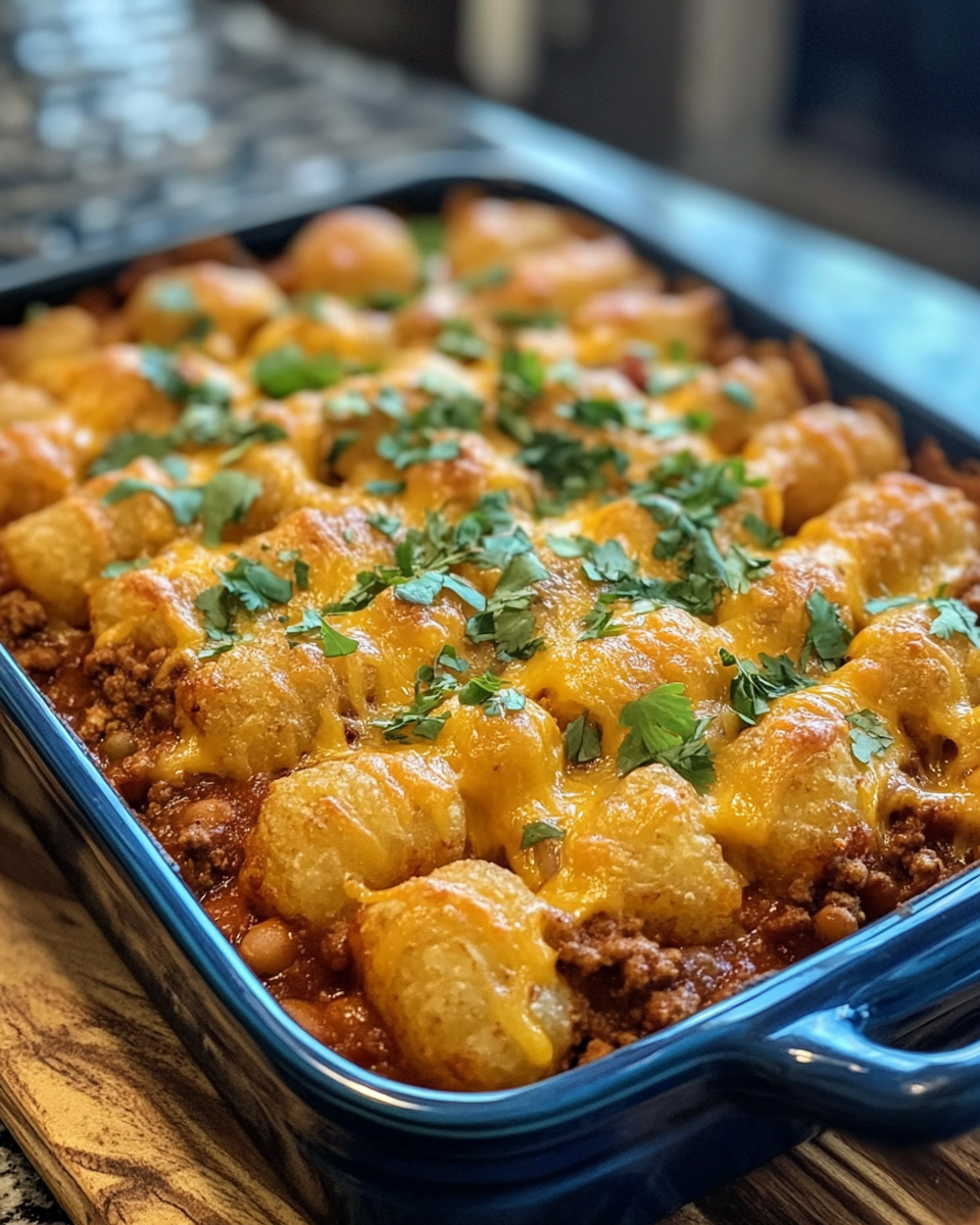 Easy Weeknight Chili Tater Tot Casserole - My Coffee Has Butter
