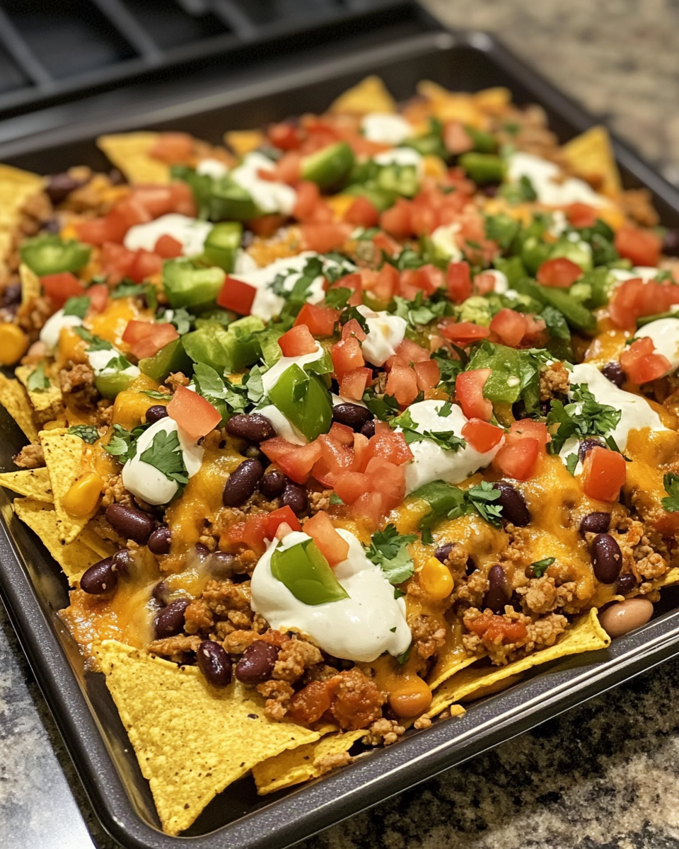 Loaded Nachos with Ground Turkey, Beans and Cheese - My Coffee Has Butter