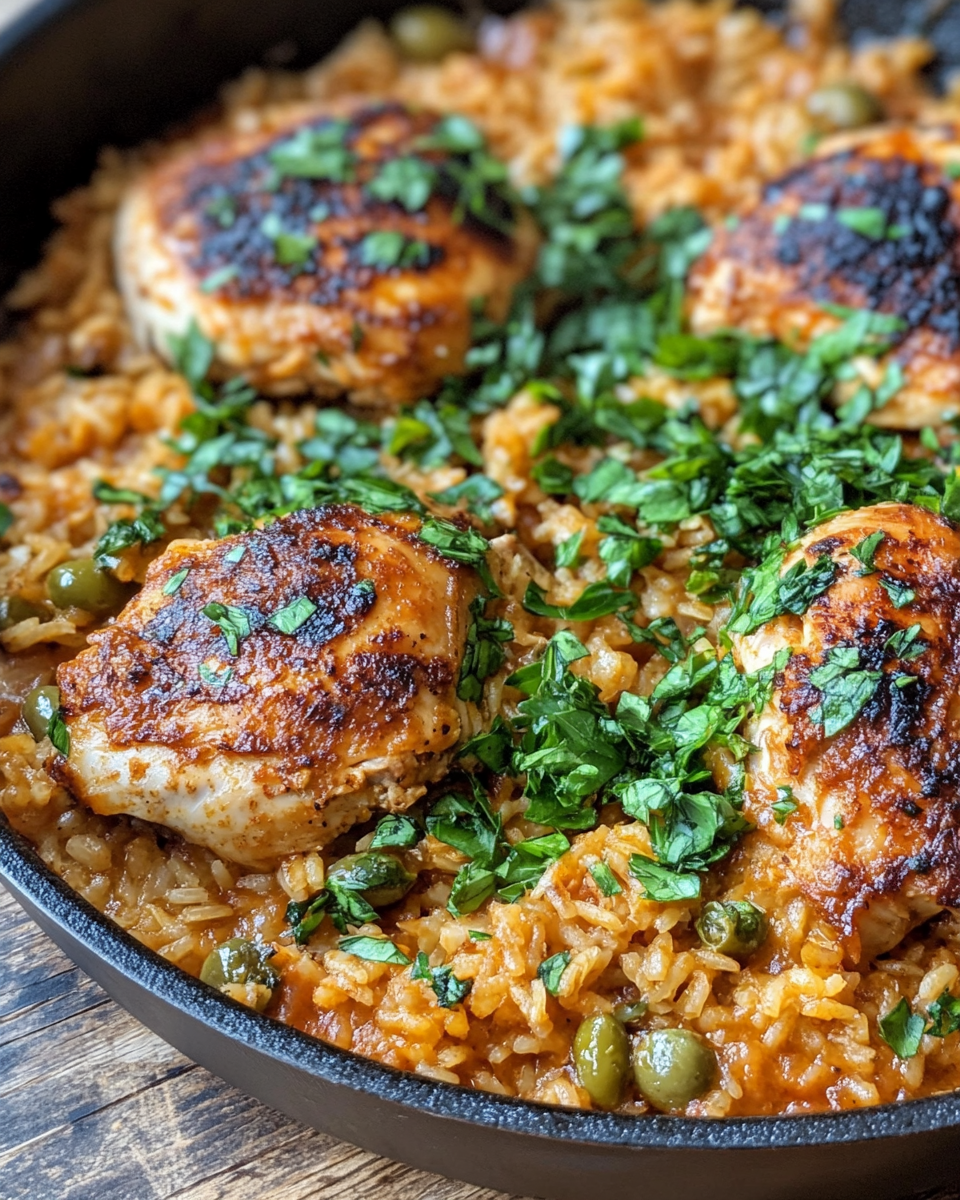 One-Pot Chicken and Rice with Olive Gremolata - My Coffee Has Butter