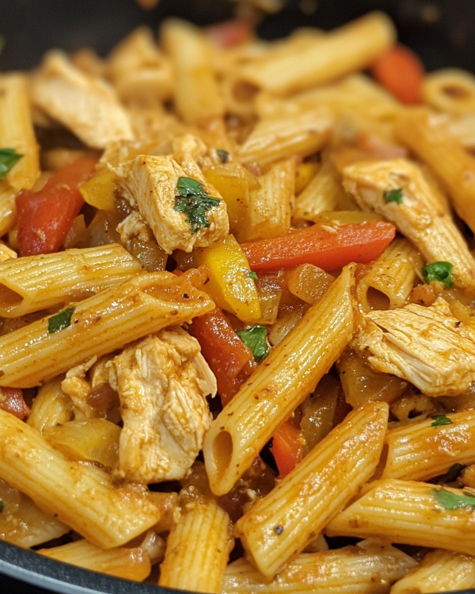 One Pot Chicken Fajita Pasta - My Coffee Has Butter