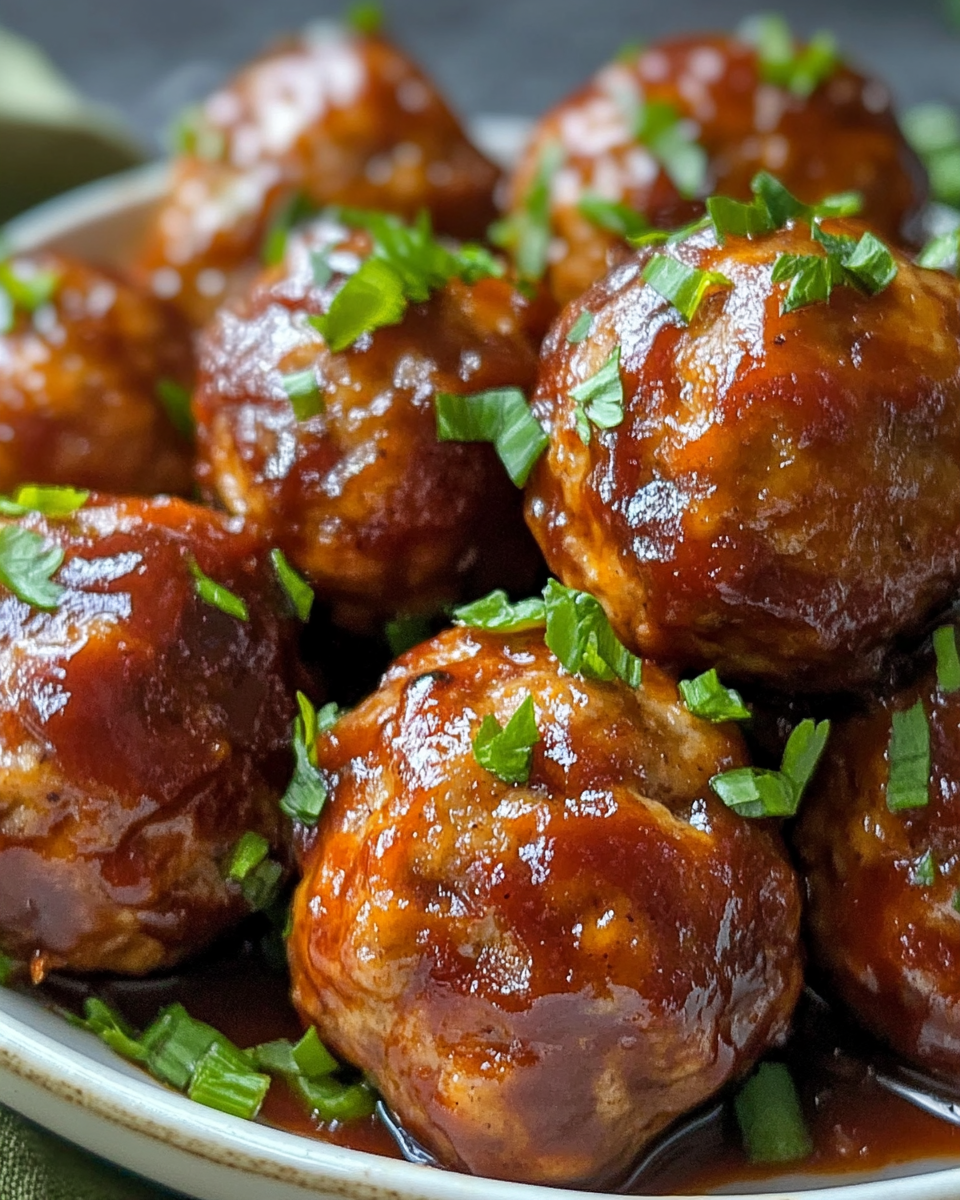 Spicy Mango BBQ Turkey Meatballs - My Coffee Has Butter