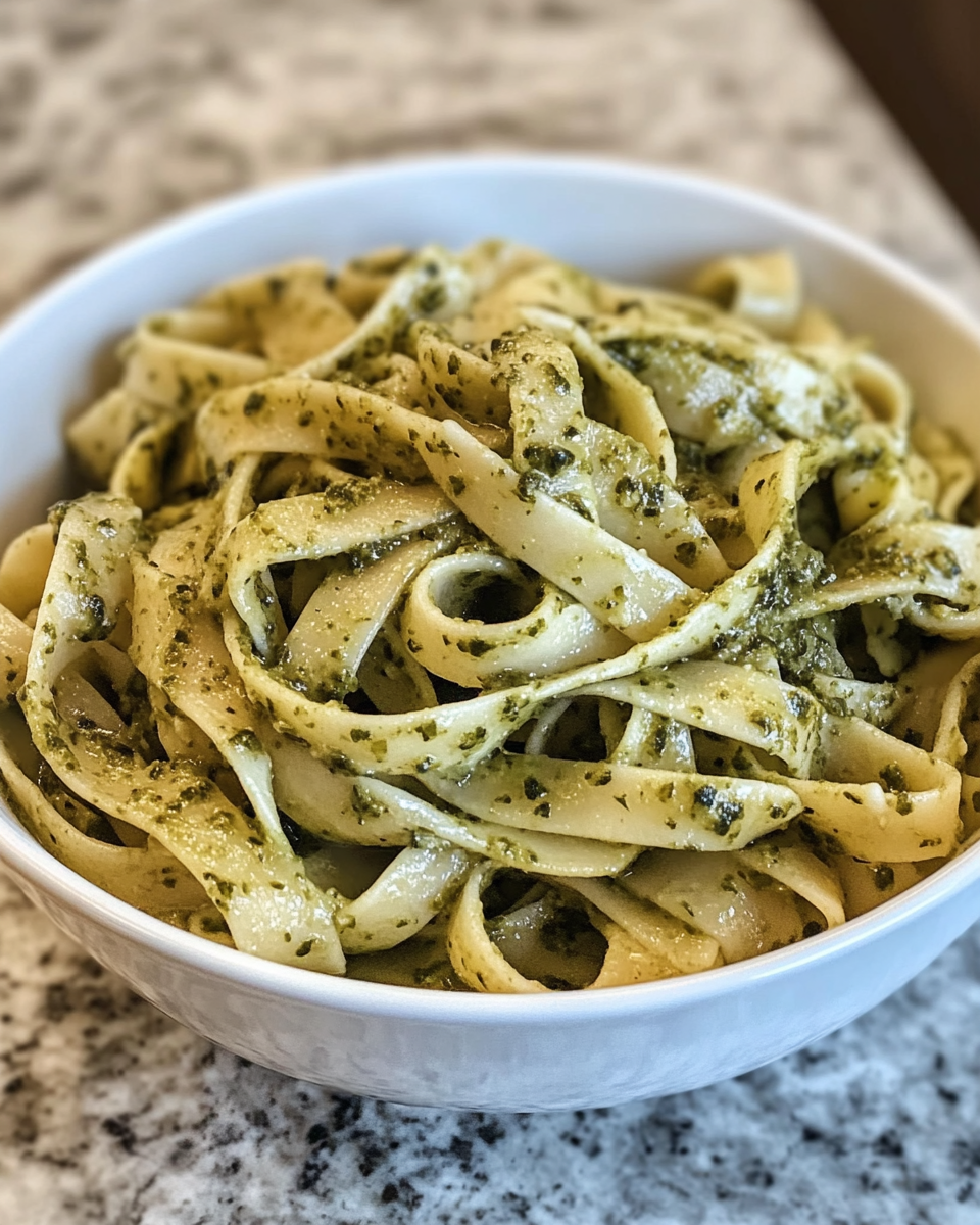 Super Easy Homemade Pesto Pasta - My Coffee Has Butter