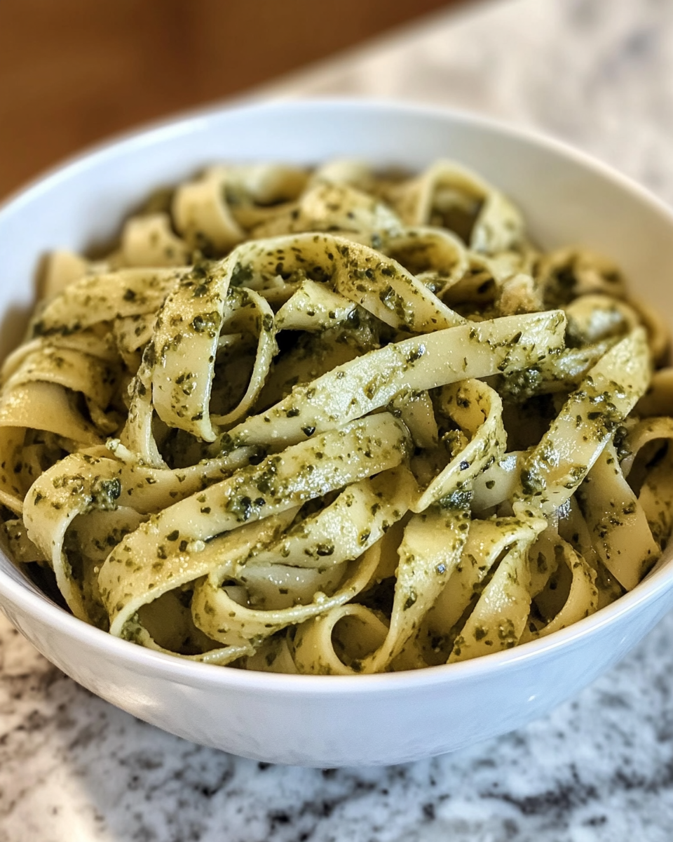 Super Easy Homemade Pesto Pasta - My Coffee Has Butter