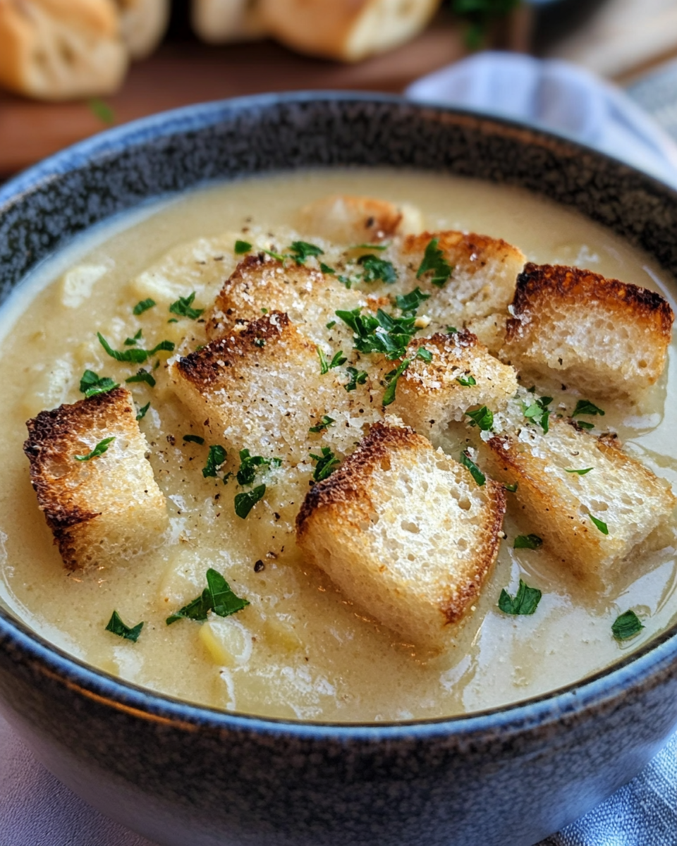 Country French Garlic Soup - My Coffee Has Butter