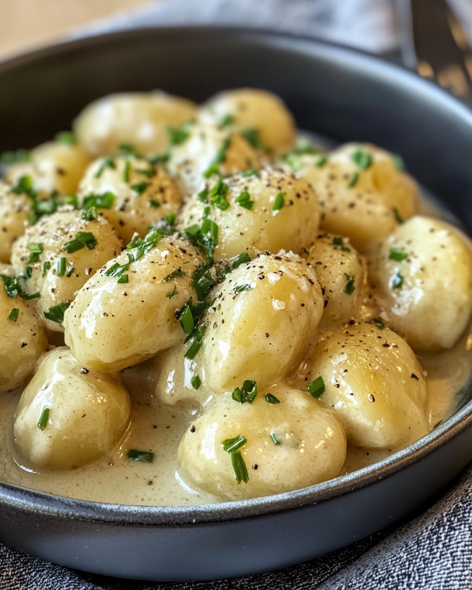 Creamy Garlic Sauce Baby Potatoes - My Coffee Has Butter