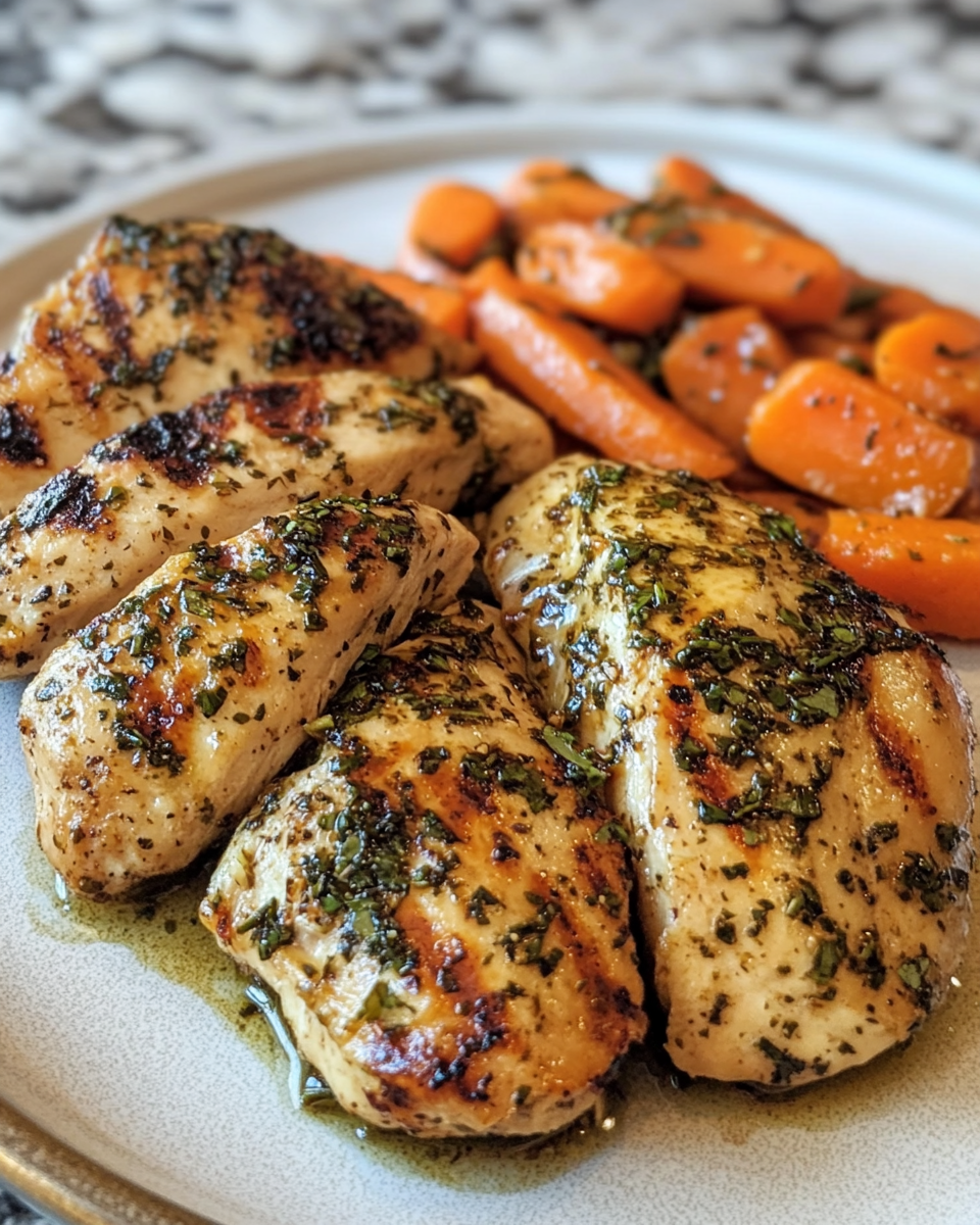 Garlic Herb Chicken Carrot Plate - My Coffee Has Butter