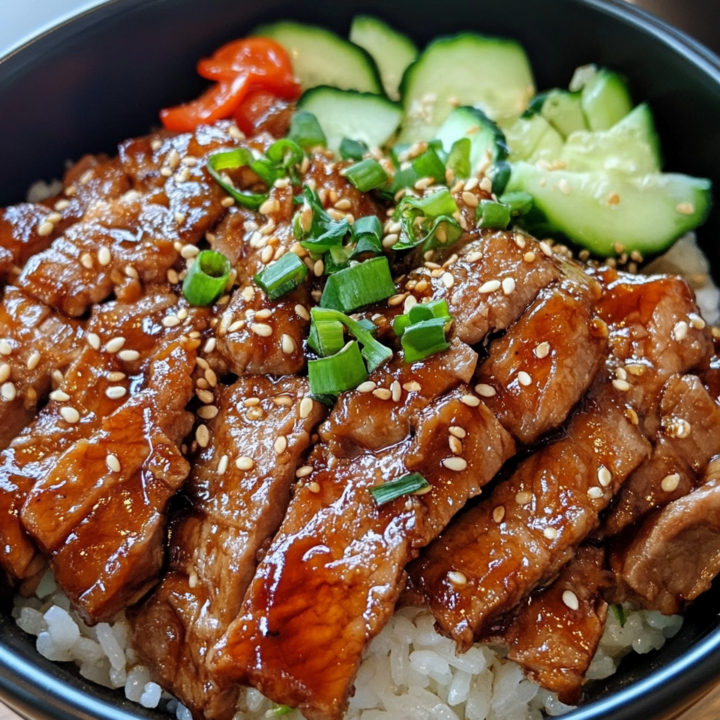 Honey Garlic Pork Rice Bowl - My Coffee Has Butter