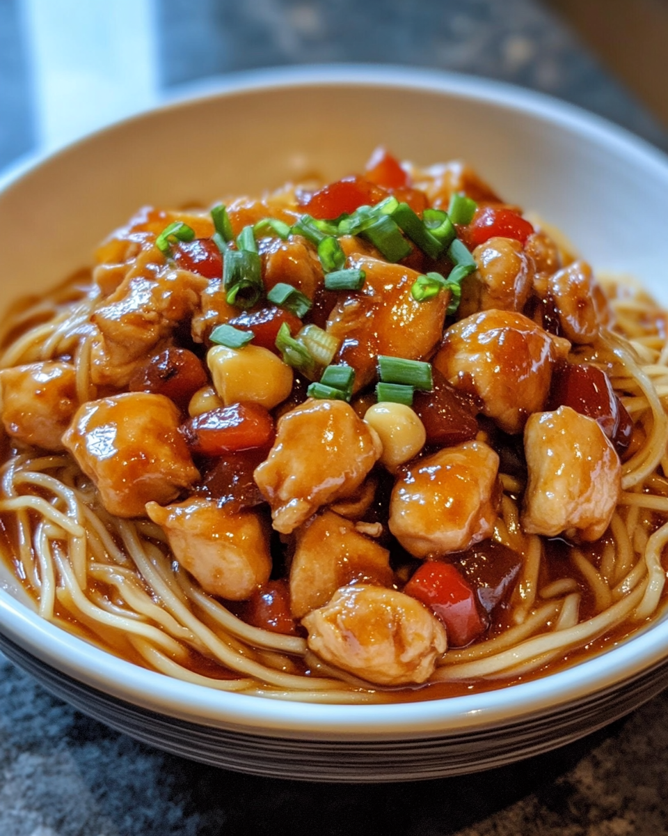 Kung Pao Chicken Noodles - My Coffee Has Butter