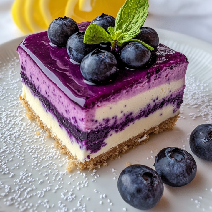 Lemon Blueberry Shortbread Mousse Cake - My Coffee Has Butter