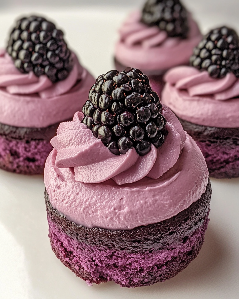 Mini Blackberry Mousse Cakes - My Coffee Has Butter