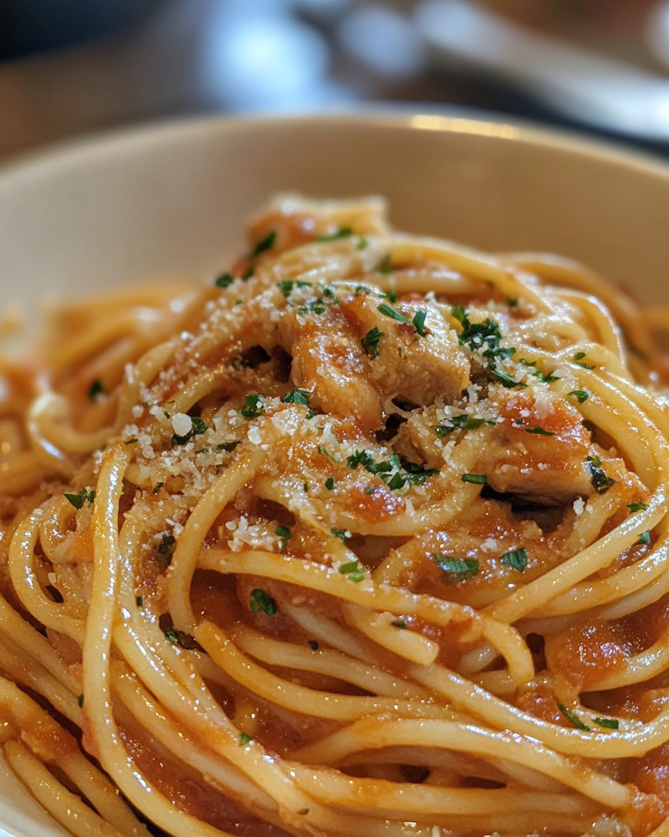 Monterey Chicken Spaghetti - My Coffee Has Butter
