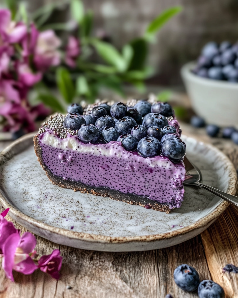 No Bake Blueberry Chia Seed Pie - My Coffee Has Butter