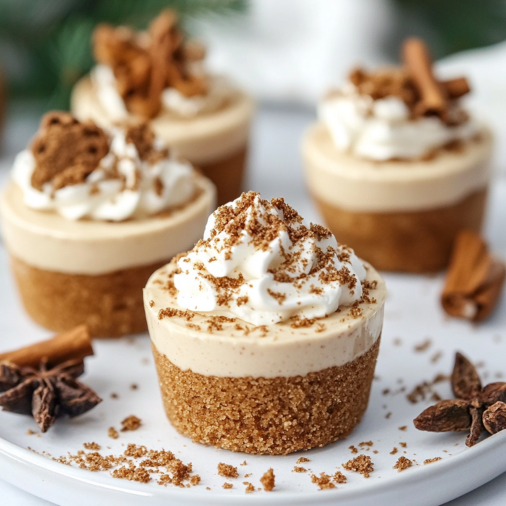No Bake Gingerbread Cheesecake Cups - My Coffee Has Butter